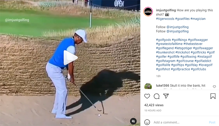 Tiger Woods shows amazing bunker technique out of a plugged lie (video ...