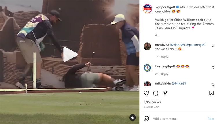 WATCH: Ladies European Tour player falls over in hilarious footage ...