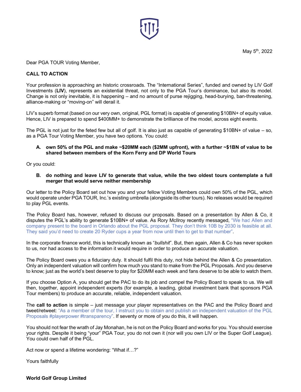 Premier Golf League sends strongly worded letter to Tour pros - SOCAL ...