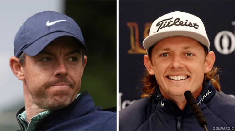 WATCH: Cam Smith caught laughing at Rory McIlroy meme in LIV practice ...